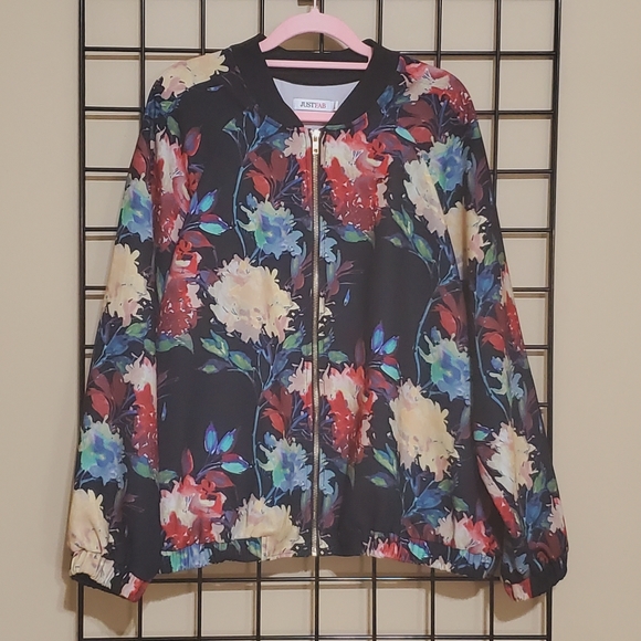 JustFab | Jackets & Coats | Floral Jacket | Poshmark
